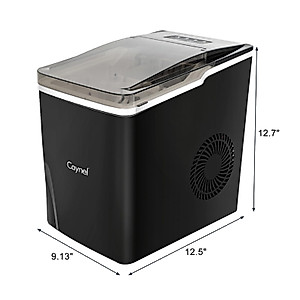 Ice Maker Countertop–9 Ice Cubes Ready in 6 Mins - 26LBS/24Hrs, One-Click Operation Compact Portable Ice Cube Maker with Ice Scoop/Basket for Home/Kitchen/Office/Bar