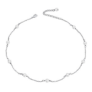 S925 Sterling Silver Choker Shell Pearl Beads Clavicle Short Pendant Necklace for Women Jewelry