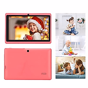 PUSOKEI 7 Inch Kids Tablet,for Android 7.0,MTK6582 Quad Core CPU,IPS HD Display Eye Protection Screen,8GB ROM 1GB RAM Bluetooth Dual Band WiFi Learning Tablet,US Plug(Pink)