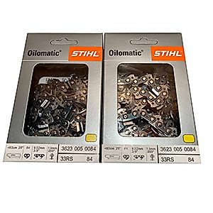 Stihl 33RS-84 2PK, 3/8" .050 Gauge, 84 Drive Links, 25", Rapid Super, Professional Saw Chain, 3623-005-0084