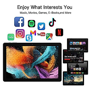 LVILLE Tablet 10.1 Inch Quad-Core 32GB Android 12 Tablets IPS HD Display 5000mAh Tablets (Black)