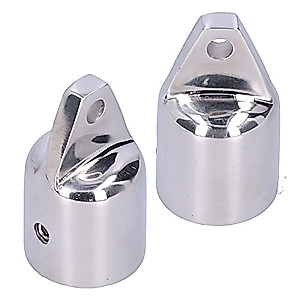 Universal Top Cap External Eye End Accessories 316 Stainless Steel Bimini for 1in OD Round Tube (Pack of 2) for Top Caps Tube Canopy Hardware Eye End Cap Top Cap Fitting Boat Slide Cap Top Eye End Sta