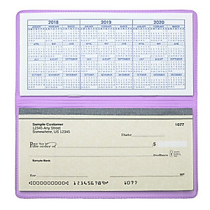 Lavendar Vinyl Checkbook Cover, Top Tear Personal Vinyl Checkbook Cover