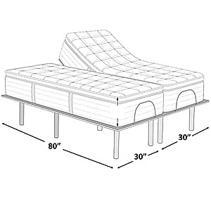 Waterproof 2 Piece Split Mattress Protector for Adjustable Beds, Soft Waterproof Matressprotector Noiseless Fitted Style Cover 2 PC [30" X 80" + 30" X 80"]- Fits Upto 16 Inch Deep Pocket - Queen