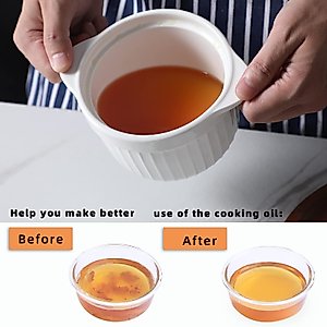 Bacon Grease Container Keeper with Crystal Lid and Strainer, 17 oz Ceramic Frying Oil Storage Can Container for Countertop (Silver)