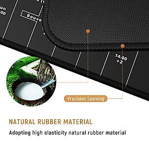 JIALONG New Upgraded Version Large Mouse Pad Desk Mat Comfortable Mousepad with Personalized Design Extended Size 35.4 X 15.7X 0.12 inches for Laptop, Computer and PC - Black World Map