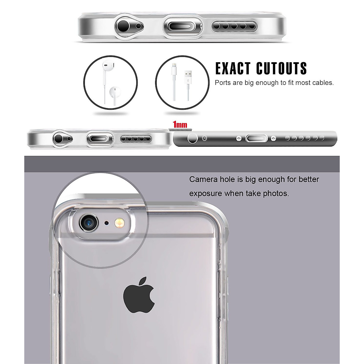 iPhone 6 Case, iPhone 6s Case, Ansiwee Reinforced PC Frame Crystal Durable Shock-Absorption Flexible Soft Rubber TPU Bumper Hybrid Protective Case for Apple iPhone 6/6s 4.7inch (Pearl White)