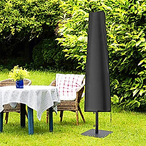 Umbrella Cover Patio Umbrella Cover Waterproof Outdoor Parasol Cover 420D Oxford Fabric Offset Cantilever Cover with Zipper for 7ft to 9ft Umbrellas Black
