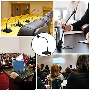 EBTOOLS Wired Microphone, 360 Degree Omnidirectional Highly Sensitive Noise Reduction Desktop Microphone, with 5m XLR Cable, Suitable for Meetings, Voice, Games, Karaoke
