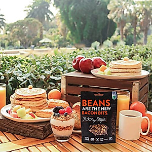 Beans Are The New Bacon Bits - Hickory Style - A Plant-based, Vegan, Non-GMO meat substitute made from Pinto Beans - 3 Ounce Bag - PACK OF 2