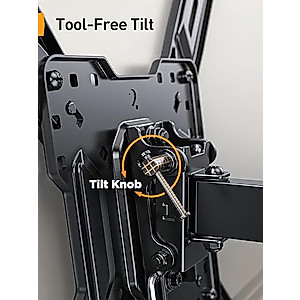 Perlegear UL Listed Full Motion TV Mount for Most 26–60 inch Flat or Curved TVs up to 82 lbs, Wall Mount TV Bracket with Articulating Arms, Tool-Free Tilt, Swivel, Extension, Max VESA 400x400mm, PGMF3