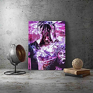 Hip-hop rapper Poster Canvas Wall Art Print Hip hop singer Fans Home Decoration Collection Gifts (8x10inch,Wooden Frame)