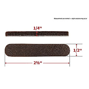 Shepherd Hardware 9865 1/2-Inch x 2-5/8-Inch Heavy Duty Self-Adhesive Felt Furniture Strips, 16-Pack, Brown