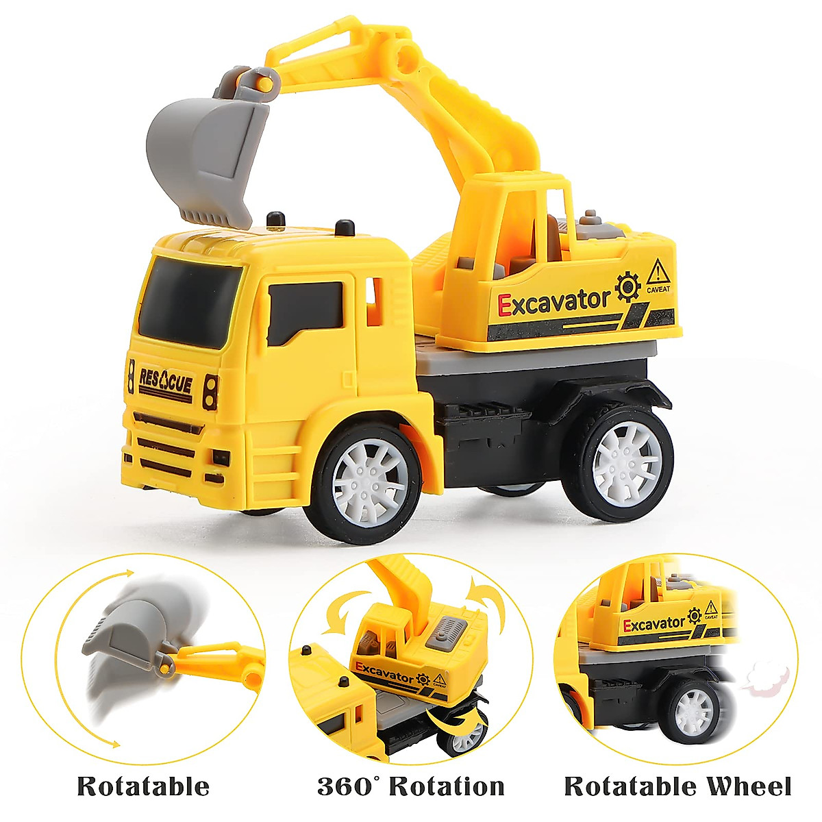 3 otters 12PCS Pull Back Cars, Construction Vehicle Toys for Easter Eggs Hunt, Easter Basket Stuffers Fillers, Easter Kids Party Favor, Easter Classroom Prize Supplies