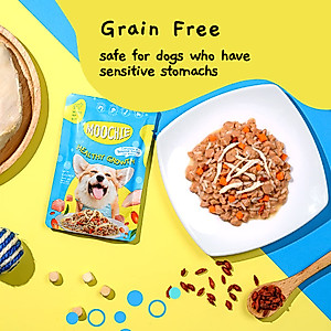 MOOCHIE Soft Puppy Wet Dog Food - Healthy Growth - Real Chicken, Beef, Vegetables & Rice - No Artificial Flavors or Preservative - 12 x 3 oz Pouch