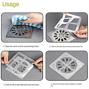 Disposable Shower Drain Hair Catcher Mesh Stickers, 50 Pack Disposable Shower Drain Cover, Mesh Drain Cover, Disposable Shower Drain Cover for Bathroom Bathtub, Bathroom Accessories
