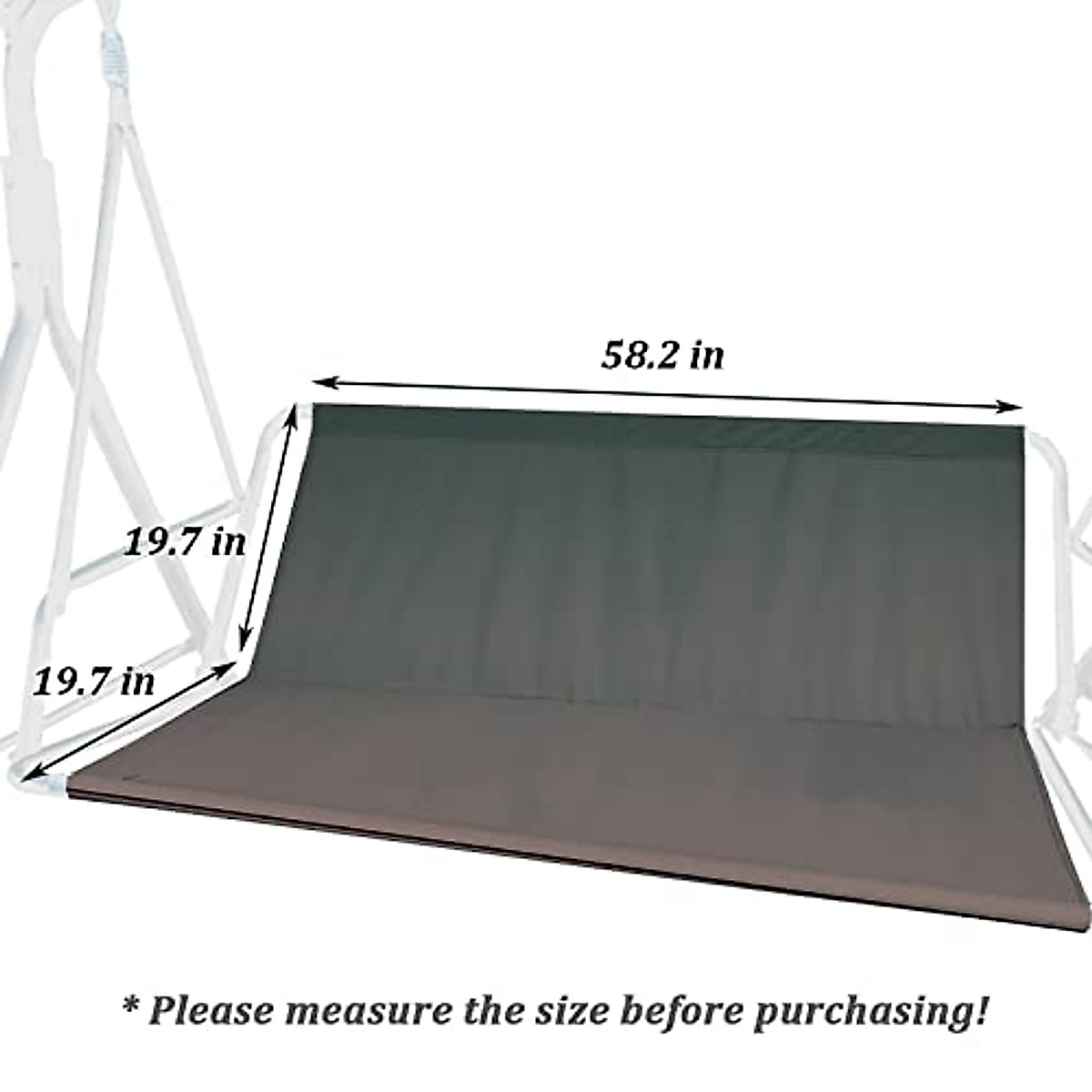 Midremer Swing Cover Chair Bench Replacement Cover, 2/3 Seat 600D Thickened Oxford Waterproof Swing Seat Cover for Outdoor Patio Garden Swing Chair (Coffee, 58.2 x 19.7 x 19.7 Inch)