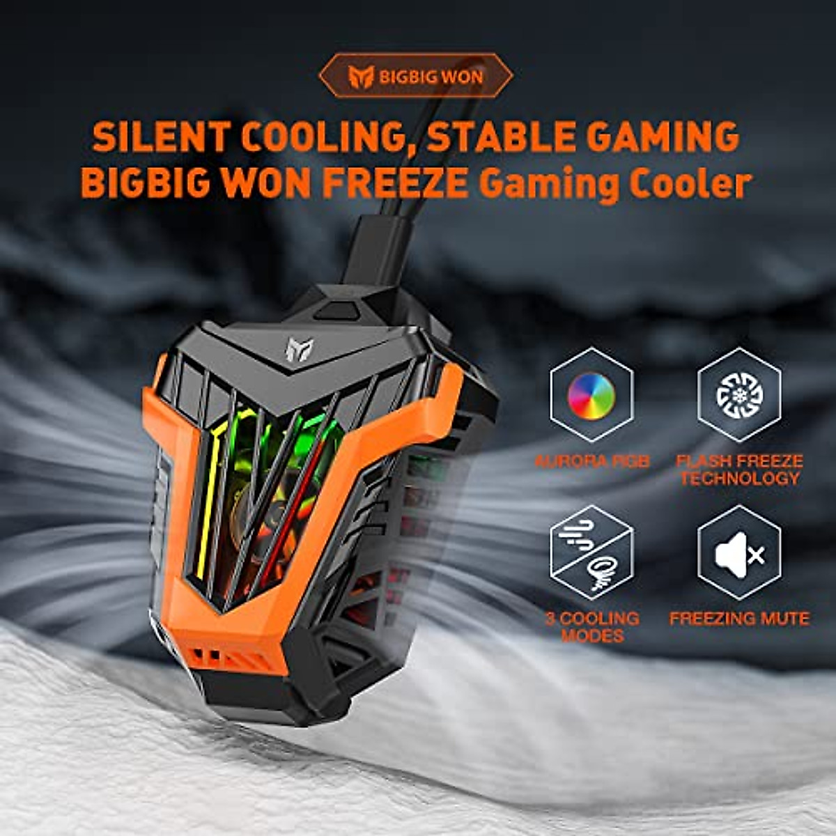 BIGBIG WON Phone Cooler, Mobile Gaming Trigger, Mobile Gaming Fan Mobile Triggers for iPhone and Android Phones | Phone Cooling Fan (Wired) - 1 Piece | PUGB Phone Trigger - 1 Piece