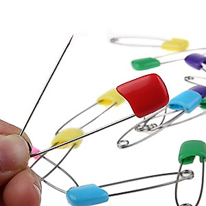 Haifly Baby Pins Nappy Pins Colored Safety Pins Child Infant Kids Locking Cloth Diaper Pins 50 Pcs