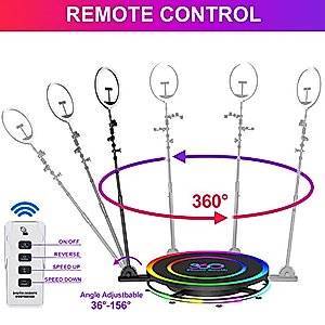 OLEEVEE 360 Photo Booth Machine 60cm for Parties with Ring Light, Free Logo Customization, 1 People Stand on, Remote Control, Automatic Slow Motion 360 Camera Booth(60cm/23.6" with Flight Case)