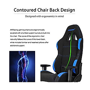 AKRacing Core Series EX-Wide Gaming Chair with Wide Seat, High and Wide Backrest, Recliner, Swivel, Tilt, Rocker and Seat Height Adjustment Mechanisms with 5/10 warranty - Black/Blue
