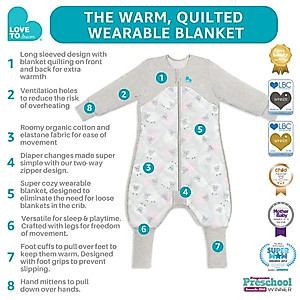 Love to Dream Warm Baby Sleep Suit (12-24 Mo), Super Soft Temp Regulating Sleeping Sack, 2.5TOG Warm Wearable Blanket, Olive