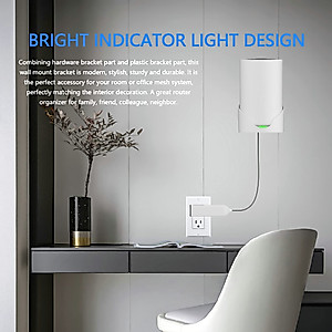 SONGCHEER Router Shelf Wall Mount for Tp Link Deco X68 XE75 XE75 Pro AXE5400 Deco Mesh WiFi 6E WiFi Router Holder Stand Bracket Shelf Cable Organizer with Screw Mounting Kit (White-1pack)