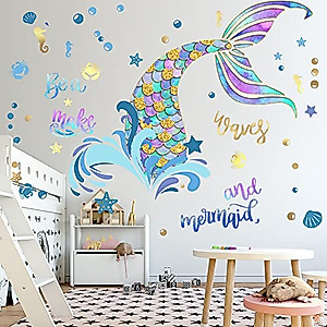 Buer Homie Wall Decals, Baby Nursery Girls Quotes Stickers, Mermaid Tail Pattern