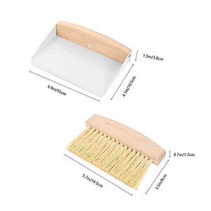 AUTSUPPL 1 Set Small Broom Dustpan Broom Convenient Mini Broom Espresso Portable Drawers Coffee Milkpowder Brush Mini Drawers for Desk Cleaning Supplies Car Clean Dust Pan White Beech