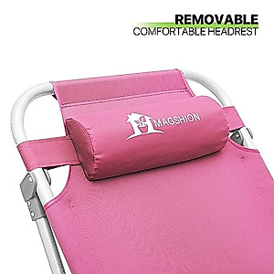 Magshion Portable Military Fold Up Camping Bed Cot, Folding Camping Cot for Adults Outdoor Bed Heavy Duty Sleeping Cots for Camp with Carry Bag, Neon Pink