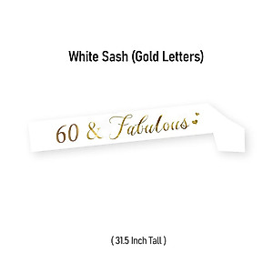 PartyForever 60th Birthday Decorations for Women Rose Gold Supplies Big Set Including Birthday Banner with 60 and Fabulous Sash for Her Sixty Bday Theme Party Decor