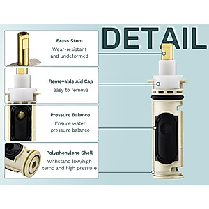 1222 Cartridge Kit Compatible with Moen Tub Shower, Replacement for Moen Posi Temp One-Handle Faucets, Durable Brass
