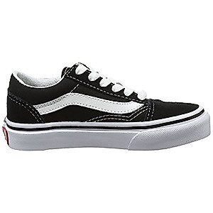 Vans Kids Old Skool Black/True White Skate Shoe, Black/White, 3 Little Kid