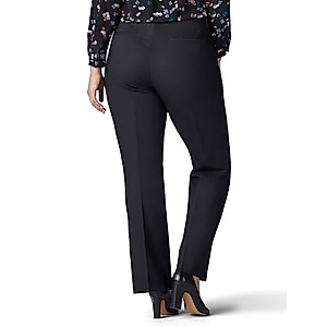 Lee Women's Plus Size Ultra Lux Comfort with Flex Motion Trouser Pant Black 22W, 22 Long