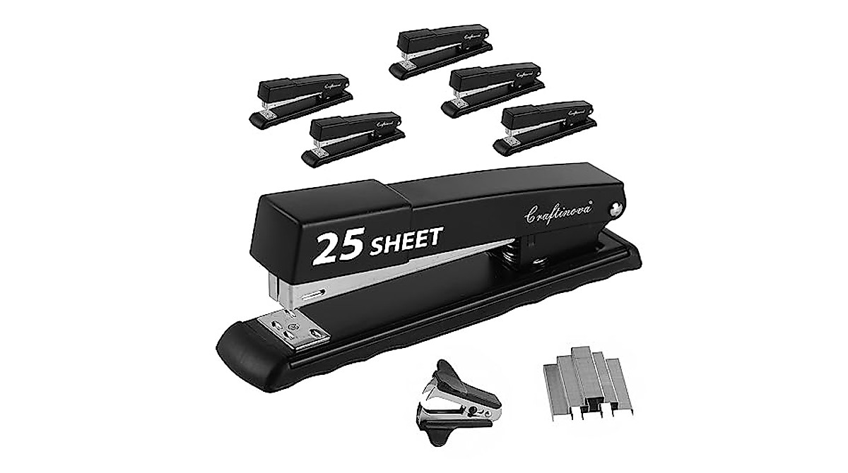 Craftinova Stapler, Metal Desktop Stapler, 25 Sheet Capacity Desktop ...