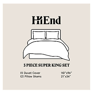 HiEnd Accents Marilyn Modern Bubble 3 Piece Duvet Cover Set with Pillow Shams, Gold Metallic Jacquard, Super King Size, Boho Glam Style Luxury Bedding, 1 Comforter Cover and 2 Pillow Cases