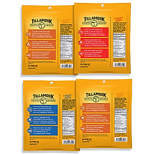 Tillamook Country Smoker Real Hardwood Smoked Beef Jerky Variety Pack, 2.5 Ounce (Pack of 4)