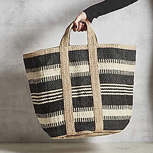 Santa Barbara Design Studio Basket Bag - Black with Ivory