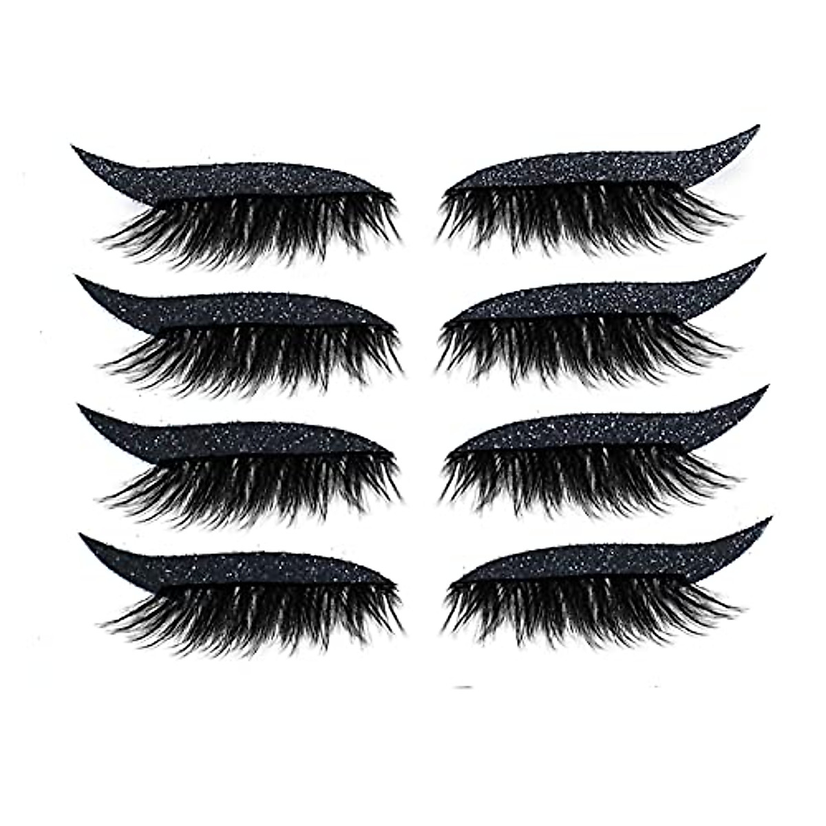 shlutesoy 4 Pair Eyeshade Paste Attractive Recycled Plastic Easy to Install Eyelid Maquillage Paste for Black