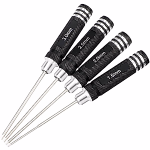 RC Hex Driver Set - 4pcs Hex Allen Screwdriver Kit 1.5mm 2.0mm 2.5mm 3.0mm Key Driver Repair Tools for Rc Car Traxxas Helicopter3