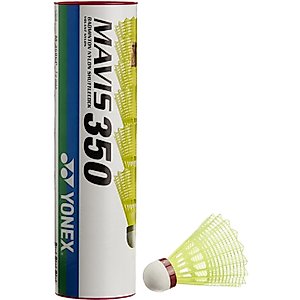 YONEX Mavis 350 Yellow Fast Shuttlecock (1/2 Dozen) (2 Tubes (12 shuttles))
