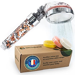 Aecodune XL Vitamin C Shower Head With Filters & Replacement Filters - Filtered Shower Head for Chlorine, Fluoride & Hard Water Softener Shower Head - High Pressure Shower Head for Dry Skin, Hair Loss