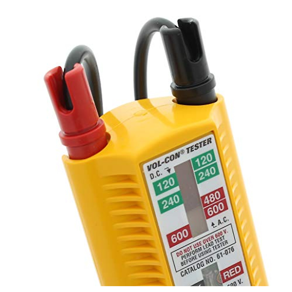 IDEAL INDUSTRIES INC. 61-076 Vol-Con Solenoid Voltage Tester with Vibration Mode, AC/DC Voltage Level Testing, CATIII for 600v, Yellow