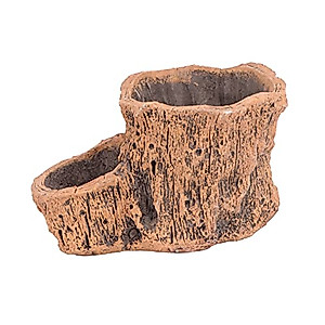 DOITOOL 1pc Stump Orchid Home S Indoor Garden Outdoor Flower Hole Plants Cactus for with Succulent Drainage Flowerpot Pot Bowl Planter Cement Decoration Desktop Container Bonsai Driftwood