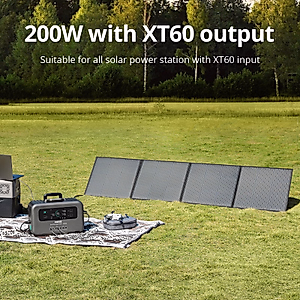 Zendure 200W Foldable Portable Panel with Kickstand, Durable Lightweight Panel Waterproof IP54 Portable Solar Panel Compatible with Zendure/Other Power Stations (with MC4 to XT60 Cable)