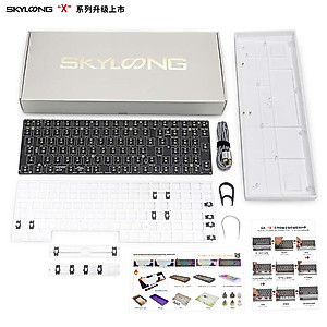 KPREPUBLIC gk96 gk96x hot swappable Custom Mechanical Keyboard Kit Support RGB Switch LEDs Type c Software programmable Balck White case (GK96X White Case Kit x1)