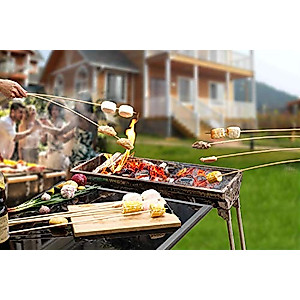 120 PCS Bamboo Marshmallow Roasting Sticks, SMores Skewers for Fire Pit, Extra Long 30 Inch Heavy Duty 5mm Thick Wooden SMores Sticks for Open Fire Pits Roaster Barbecue Hot Dog Camping Kebab Sausage