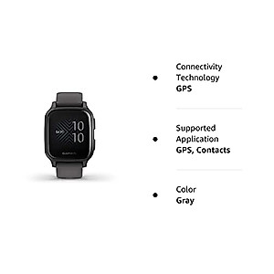 Garmin 010-02427-00 Venu Sq, GPS Smartwatch with Bright Touchscreen Display, Up to 6 Days of Battery Life, Slate (Renewed)