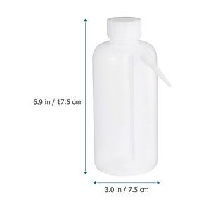 iplusmile 2Pcs Plastic Wash Bottle Wide Mouth Unitary Wash Bottle Safety Squeeze Bottle 500ml (White)