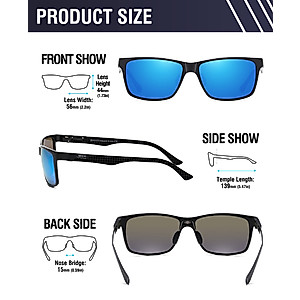 DUCO Mens Sunglasses Polarized Rectangle Sunglass for Men Lightweight Carbon Fiber UV400 Protection 8206